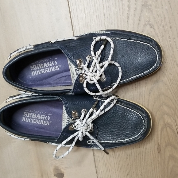 Sebago | Shoes | Sebago Docksides Womens Boat Shoes Marine Blue And ...